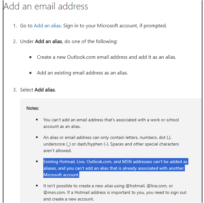 Adding new email as alias - Microsoft Q&A