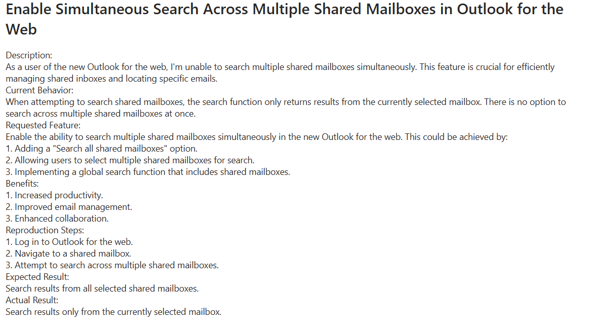 Searching Shared mailboxes in new outlook for the web - Microsoft Q&A