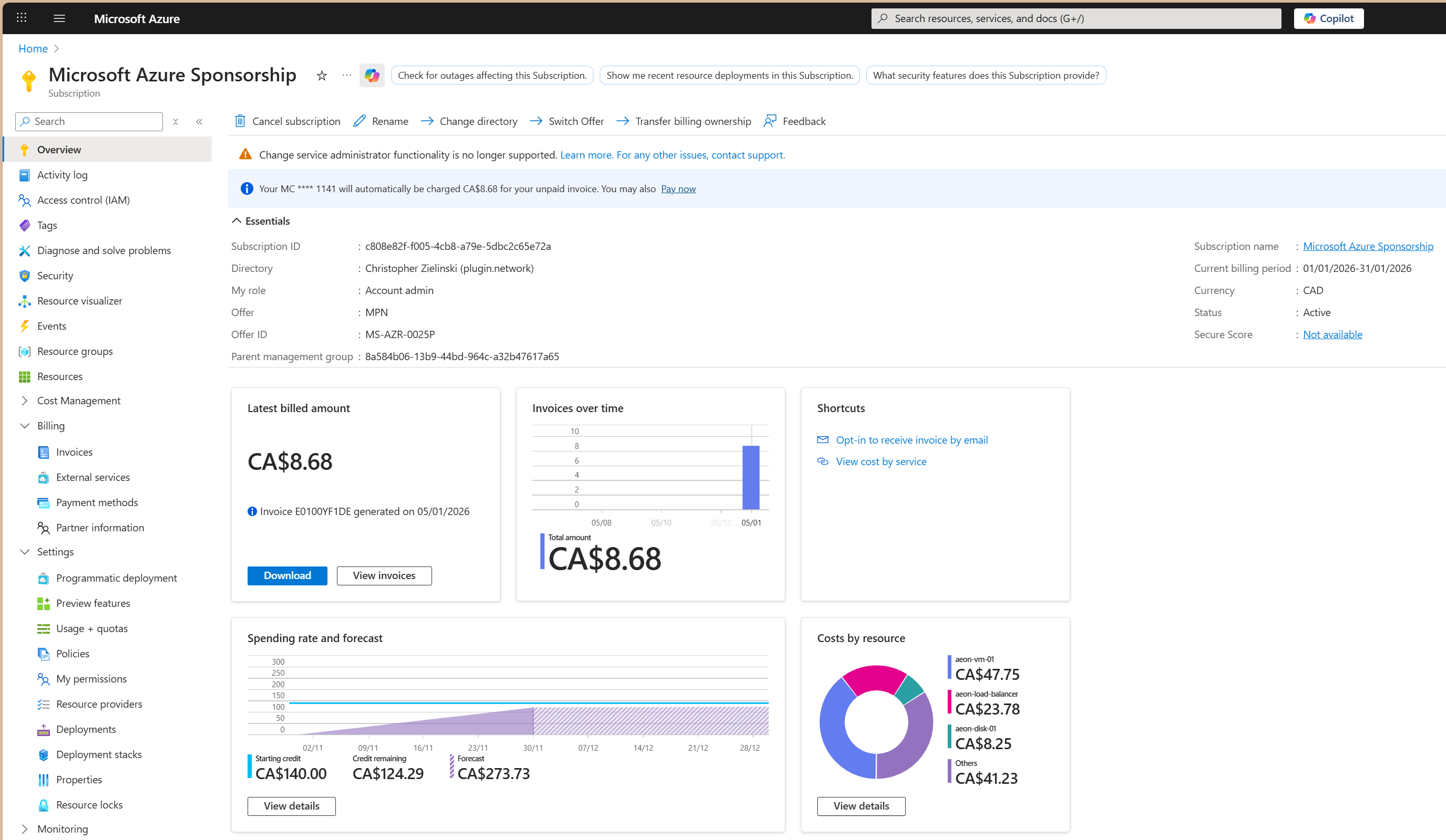 My Azure Credits are not being correctly applied -- how do I correct ...