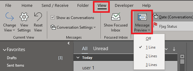 Outlook 365 not displaying message body in preview - Microsoft Q&A