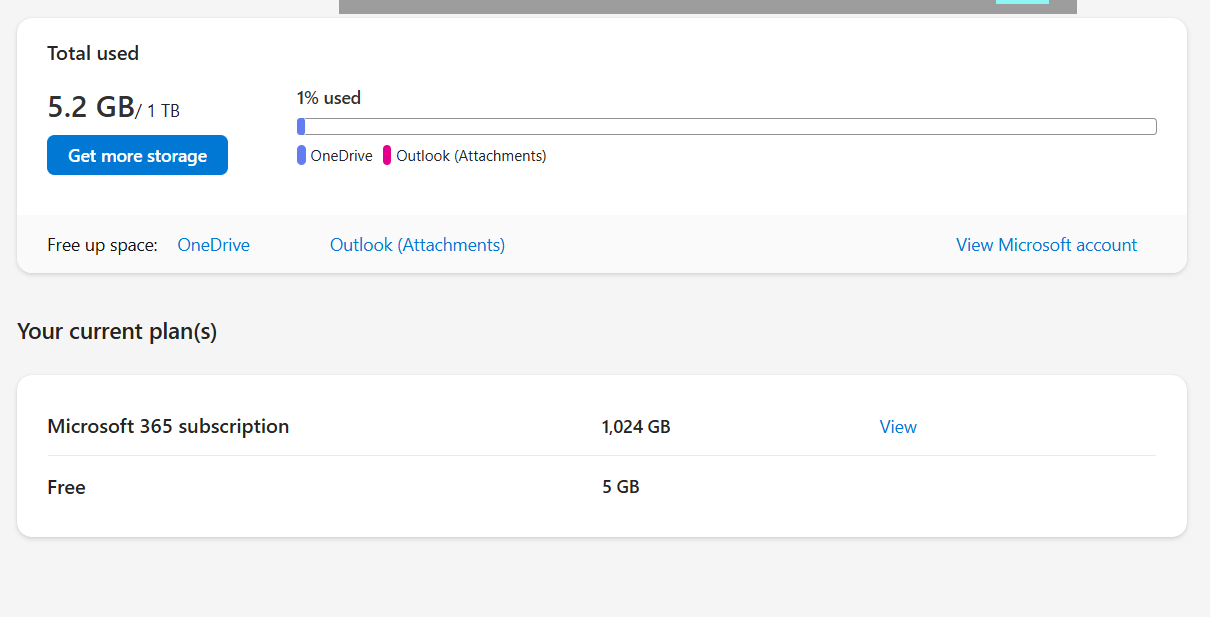I have paid for 1tb of storage on onedrive. my current plan shows 5gb, how to I access the 1tb ...