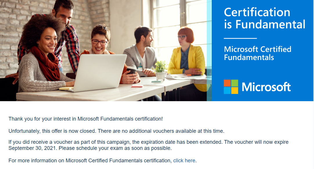 How can I take exam for Microsoft Fundamentals certification why it ...