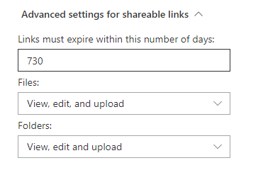 Sharepoint and Onedrive Expiration Links - Microsoft Q&A
