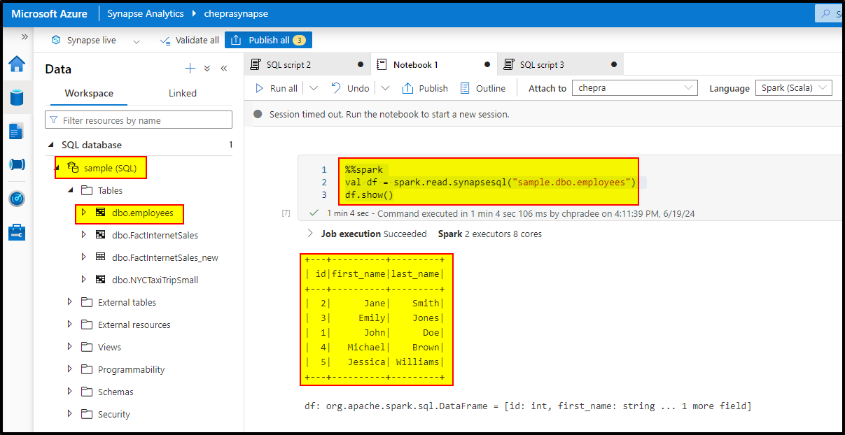 spark pool, notebook, using magic sql - Microsoft Q&A