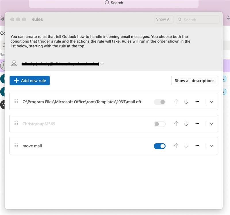 Missing status indicator for running rules in new Outlook for Mac ...