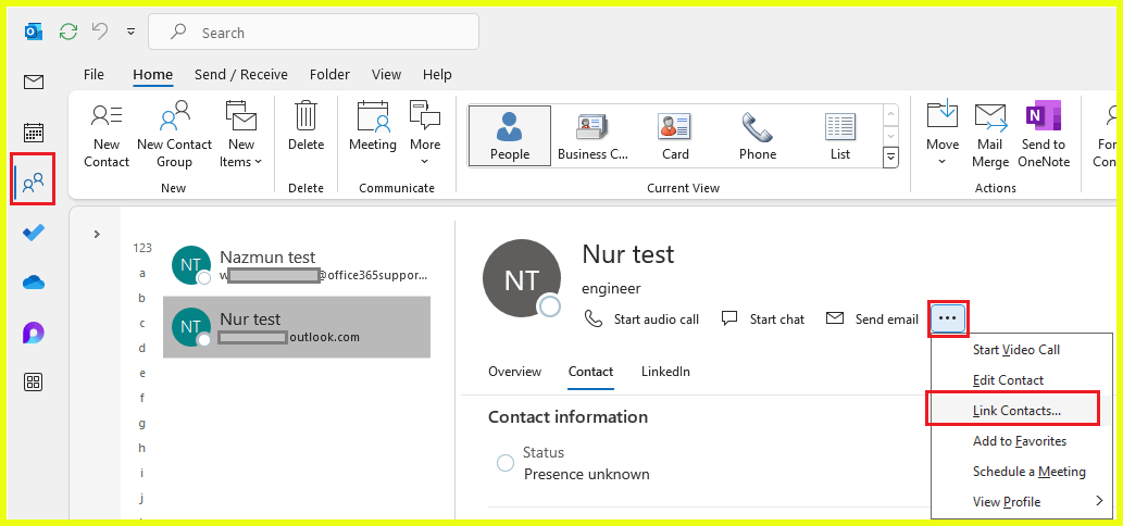 Linking two different contacts - Microsoft Q&A