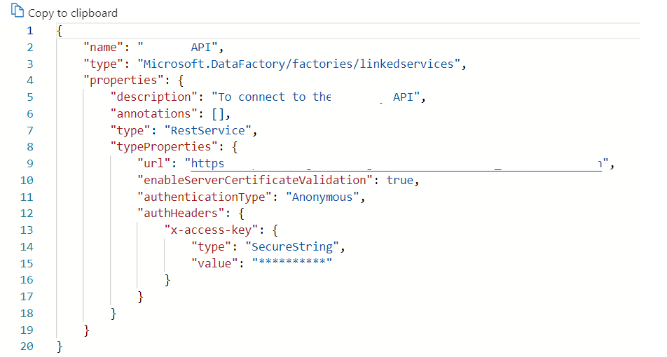 ADF REST API Auth header parameters not showing up in other environments which are not connected ...