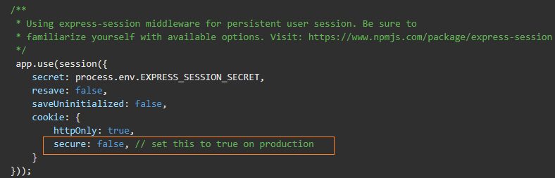 MSAL(oAuth v2.0) is losing session id when secure is true in cookie ...