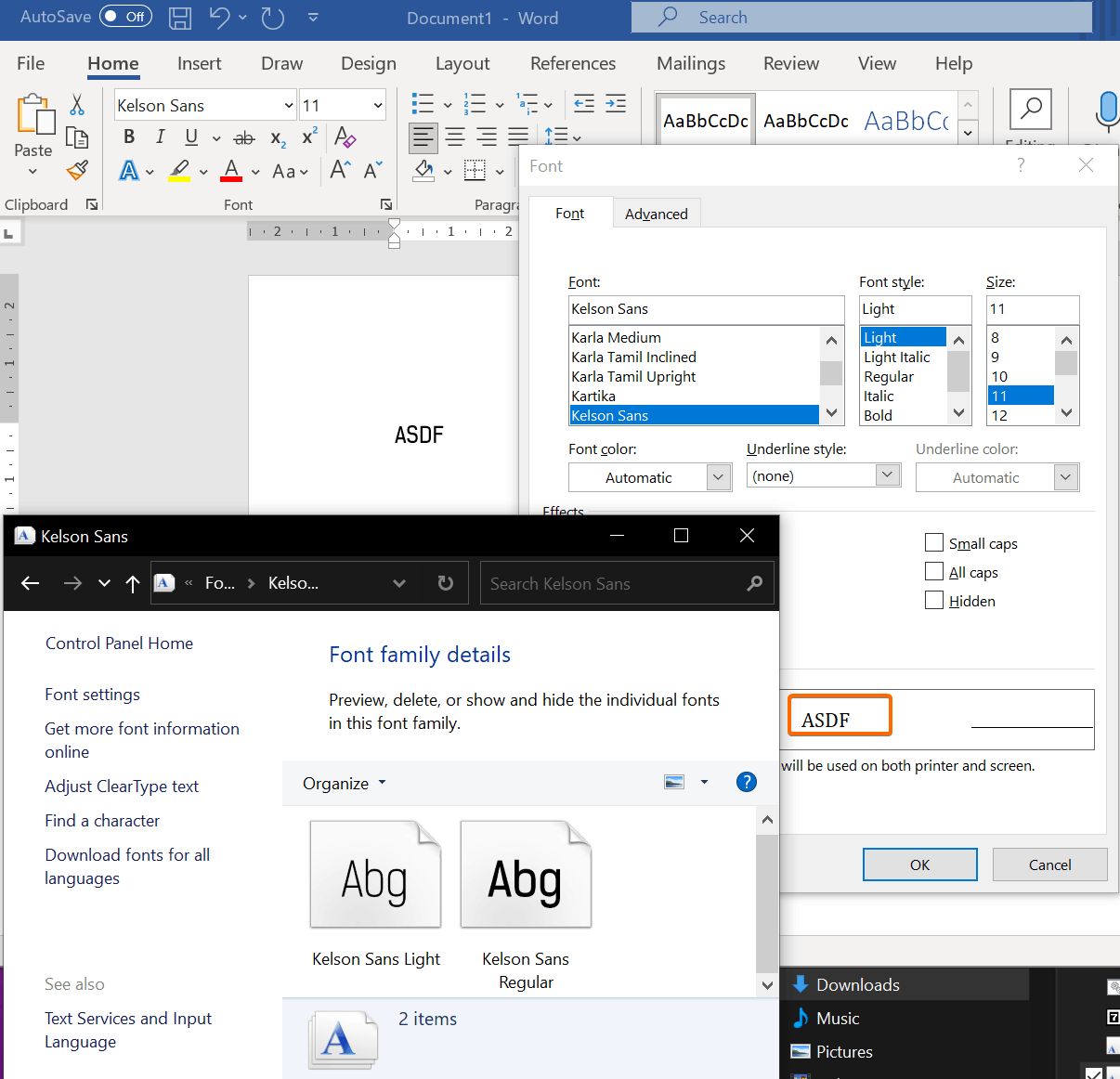 Installing new OTF font styles to a font family does not work and makes ...