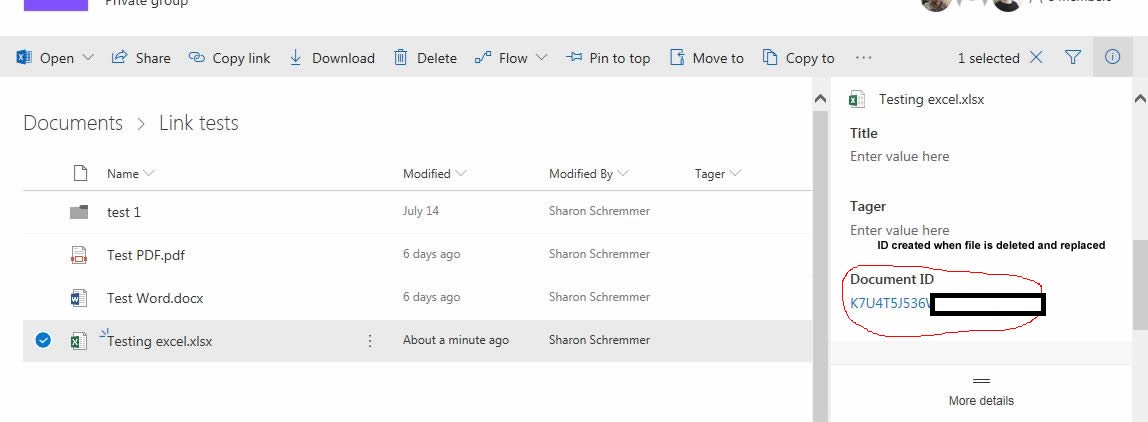 Document ID changes - Microsoft Q&A