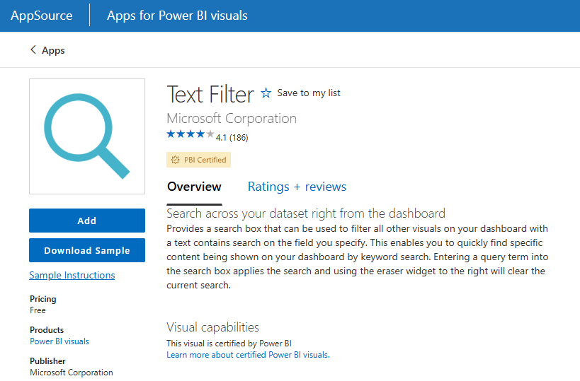 how can I have search option in a table visual in PowerBI? Currently I ...