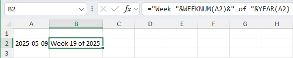 Combining the WEEKNUM and YEAR functions - Microsoft Q&A