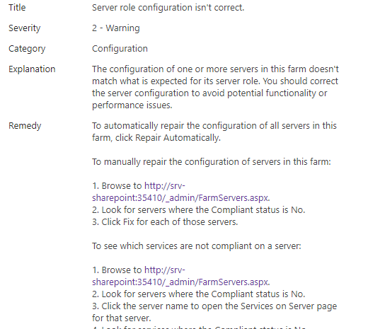Server Role configuration isn't correct? - Microsoft Q&A