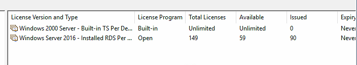 RDS Licensing issuing 2016 "built-in OverUsed" CALs instead of ...