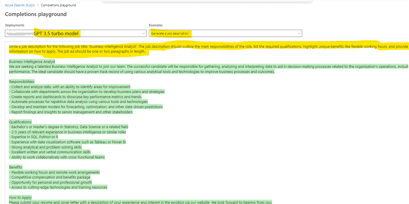 Azure Completion Ai Playground Produces Garbage Microsoft Qanda