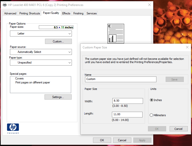 How to add paper size (C6) to drop down menu under Layout. - Microsoft Q&A