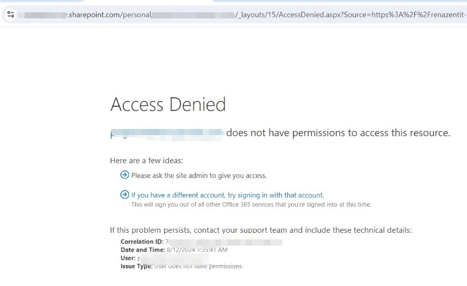 Onedrive Access Issue - Microsoft Q&A