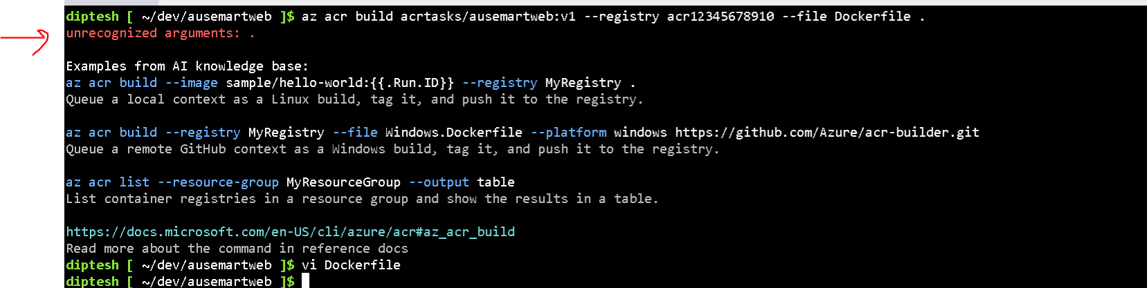 Issue with ACR and dockerfile - Microsoft Q&A Issue with ACR and dockerfile - Microsoft Q&A