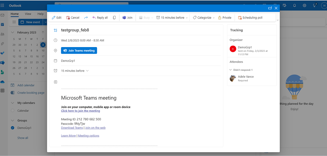 Weblink from groups calendarview Graph API doesn't work event after encoding - Microsoft Q&A