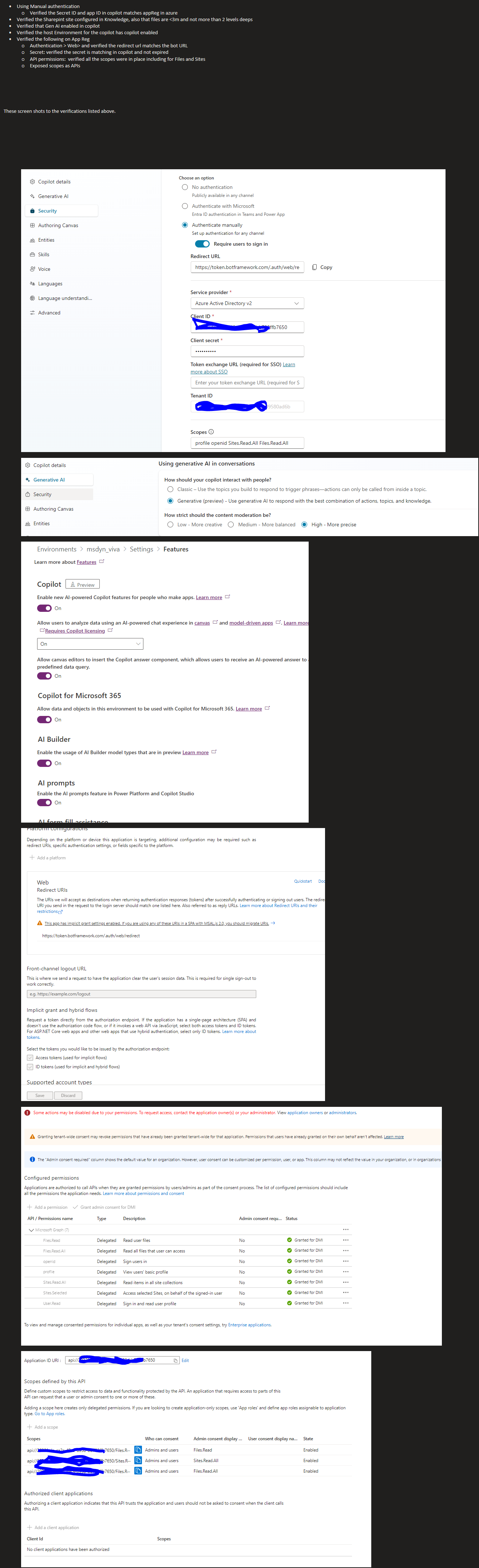 Issues configuring copilot with generative answers on Sharepoint site ... Issues configuring copilot with generative answers on Sharepoint site ...