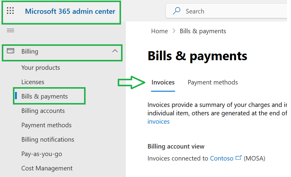 How can I download the invoice for my Microsoft 365 business account? I ...