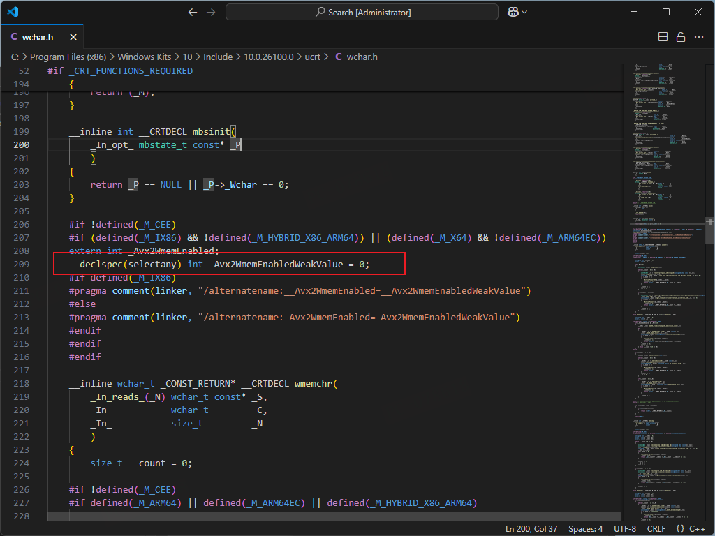 how to fix windows 11sdk 26100 wchar.h extern link error when clang-cl compile pcm - Microsoft Q&A