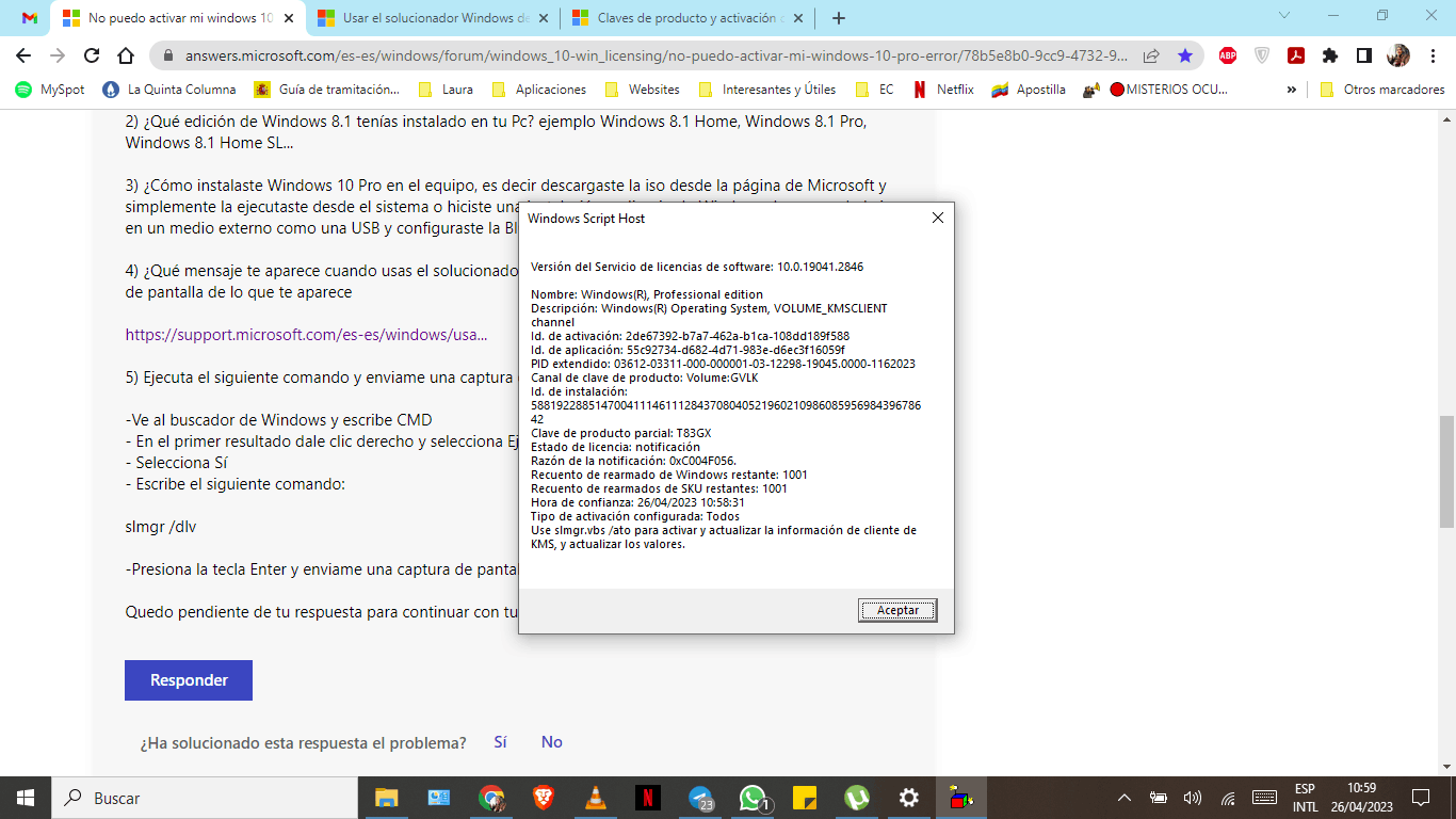 No puedo activar mi windows 10 pro error 0xC004F074 - Microsoft Q&A