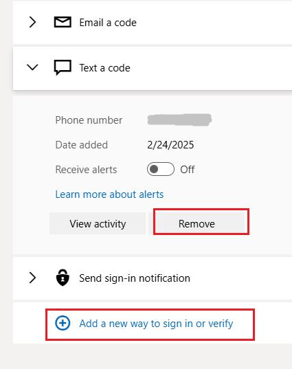 How to change verification number - Microsoft Q&A