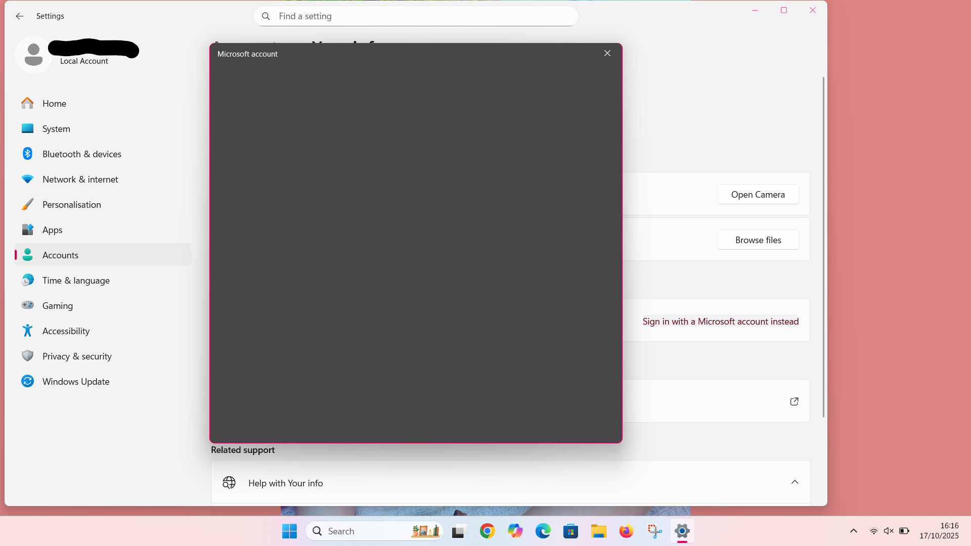 Pop up disappears when I try to login into my Microsoft account or any ...