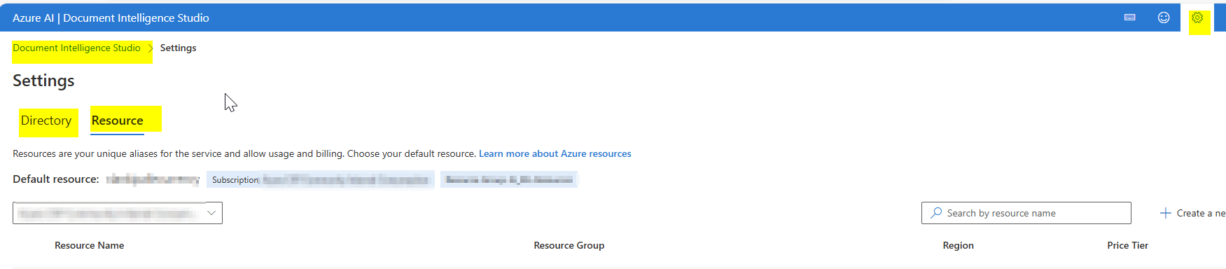 Authentication fails for new document intelligence resources - Microsoft Q&A