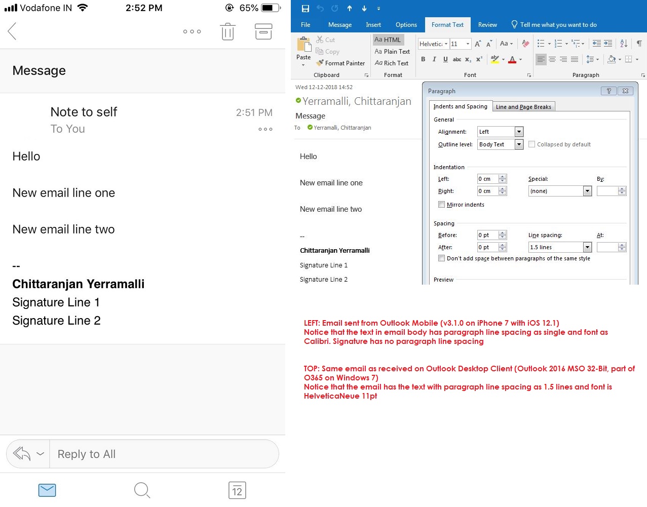 Outlook iOS App - Font & Line Spacing Issues - Microsoft Q&A