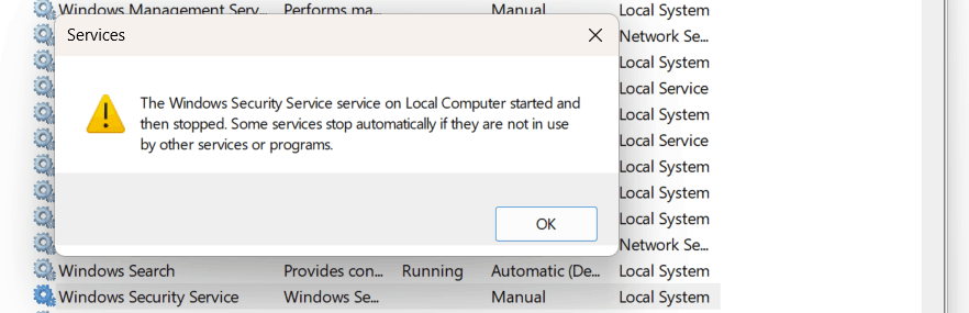 Windows Security Windows only shows Shield Icon on white screen after ...