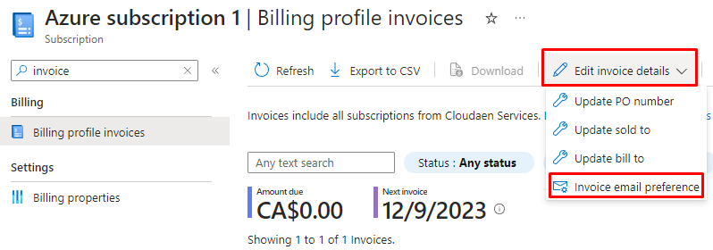 Allow user to download Invoices and Cost analysis. - Microsoft Q&A