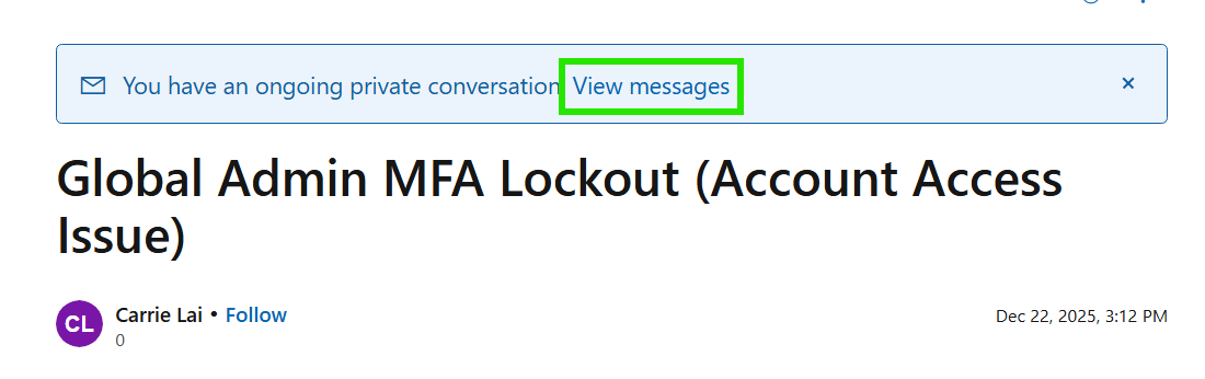 Global Admin MFA Lockout (Account Access Issue) - Microsoft Q&A
