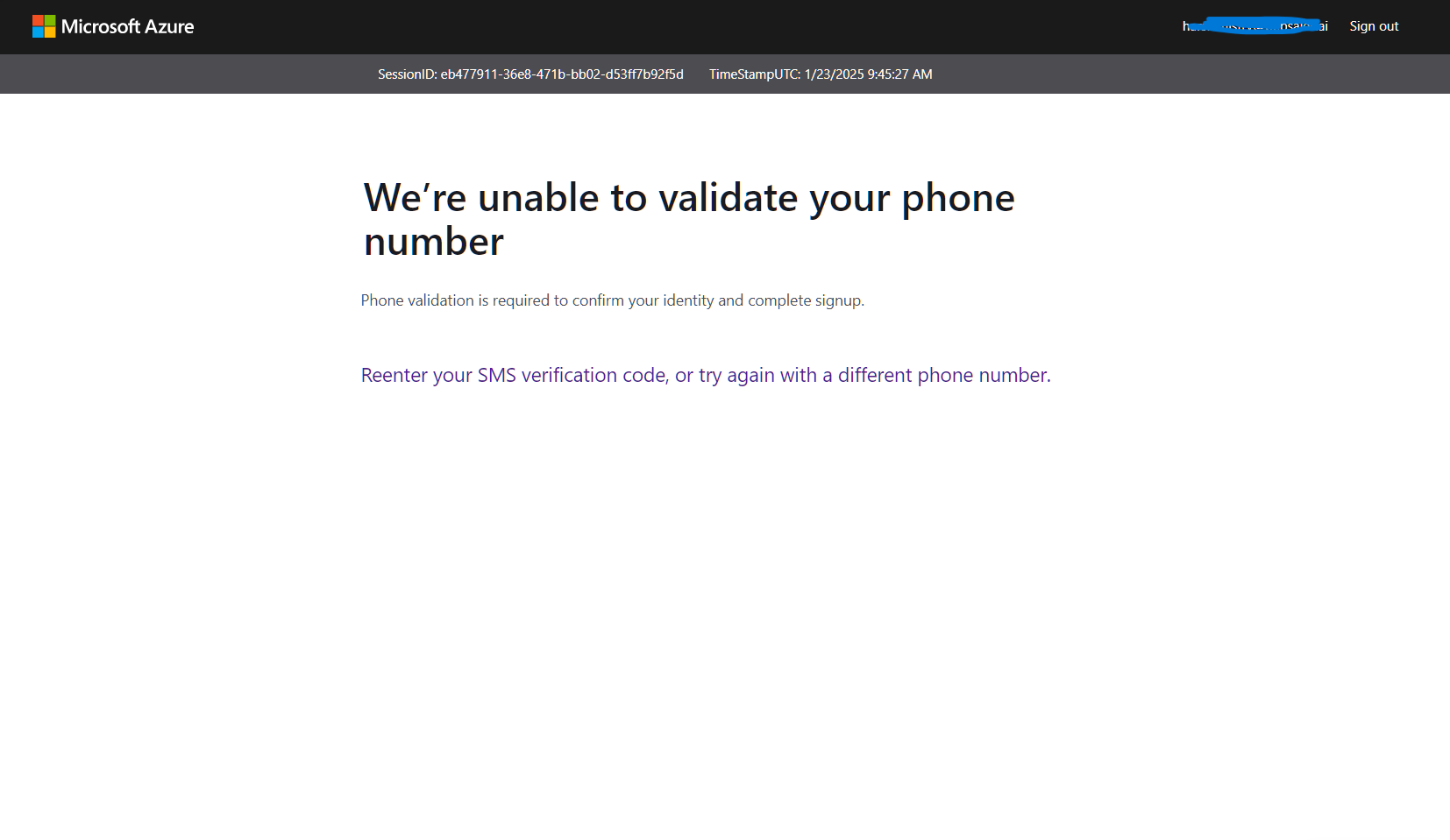 Unable to create Microsoft Azure free acount - Microsoft Q&A