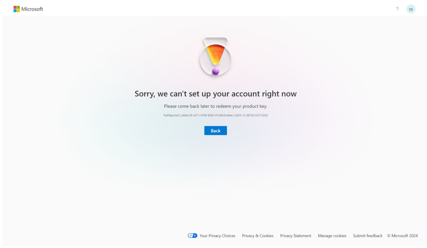 Microsoft 365 Error code: RiskPolicyRejected - Microsoft Q&A