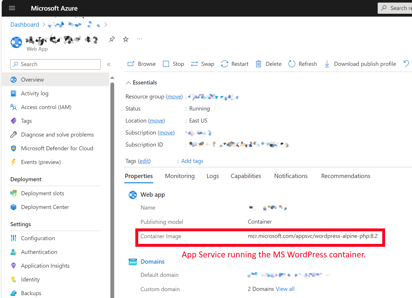 Update App Service Container Image Configuration In Azure Portal