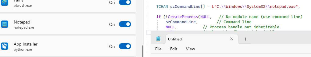 CreateProcess on notepad.exe fails due to a crash in ApiSetHost.AppExecutionAlias.dll ...