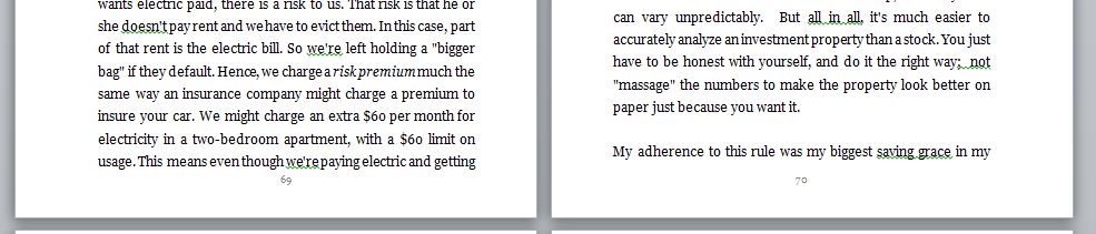 text at bottom of page squashed against footer on some pages ...