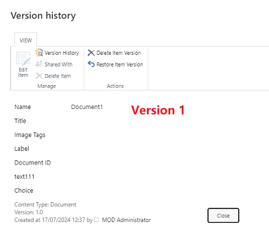Document Version history being hidden when document moved from one SPO ...