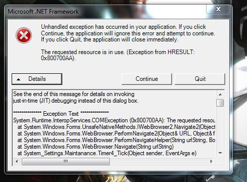 Microsoft.NET framework error HRESULT 0x00700AA - Microsoft Q&A