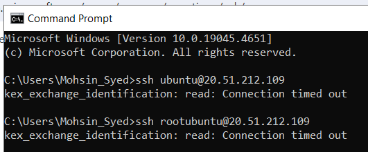 Unable to connect to my Ubuntu virtual machine - Microsoft Q&A