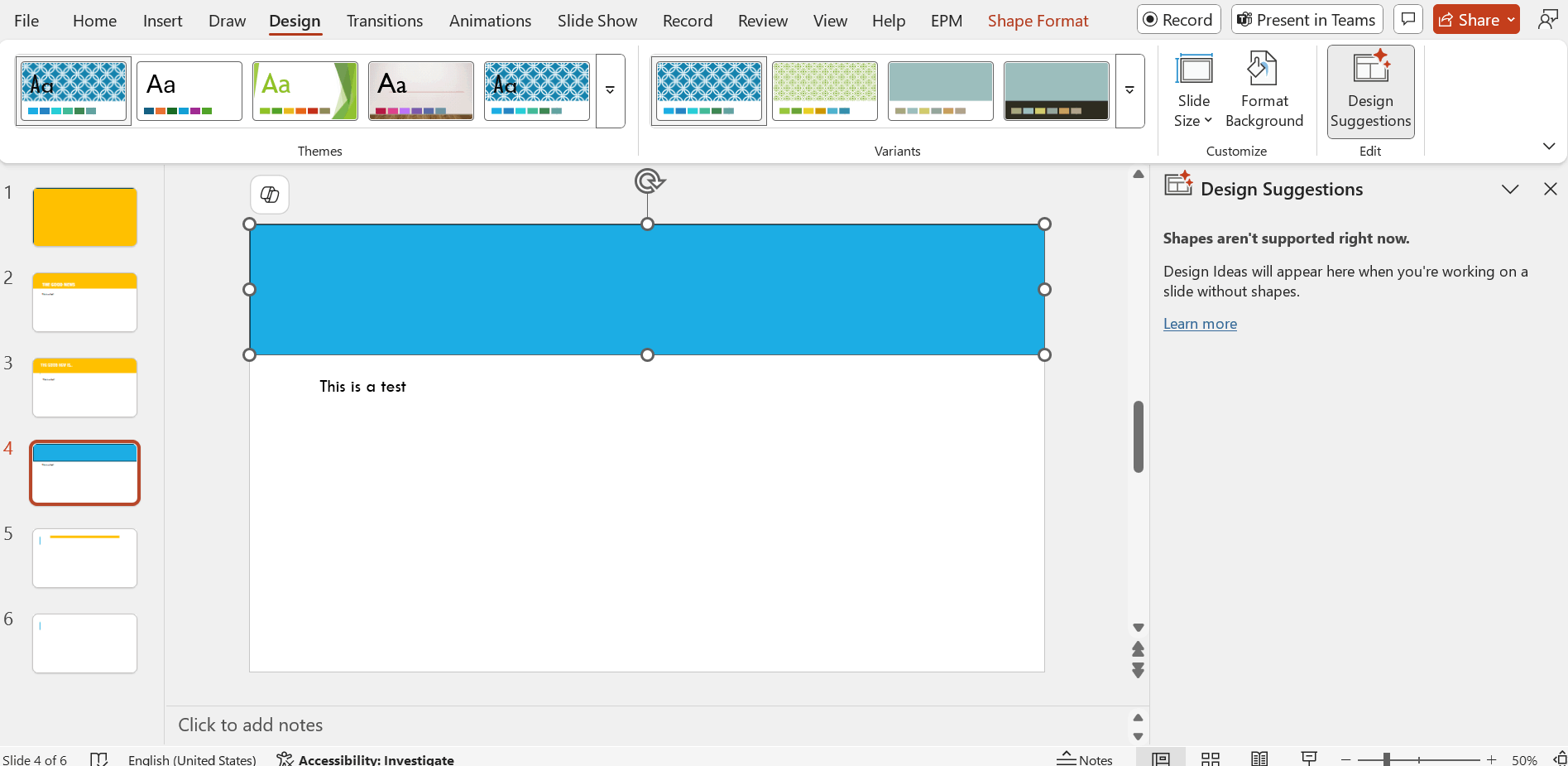 Microsoft PowerPoint Designer Issue – Sorry, no design ideas for this ...