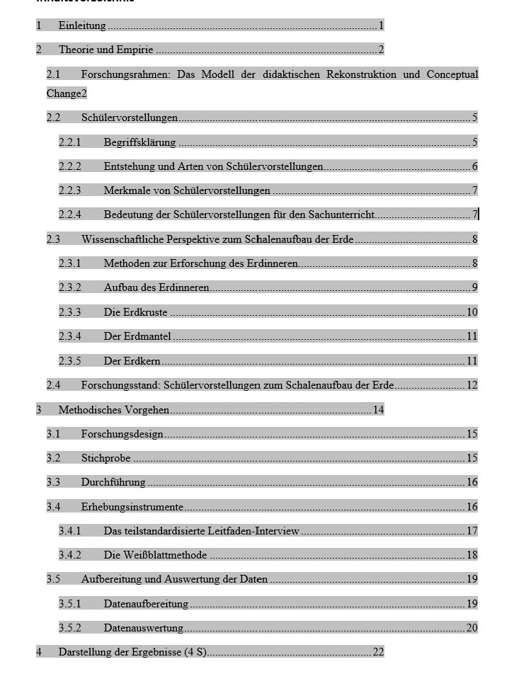 Formatierung Inhaltsverzeichnis Word - Microsoft Q&A