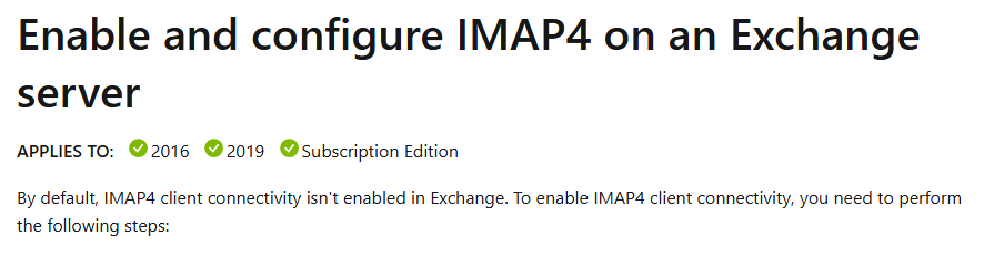 Outlook wont connect to IMAP Server - Microsoft Q&A