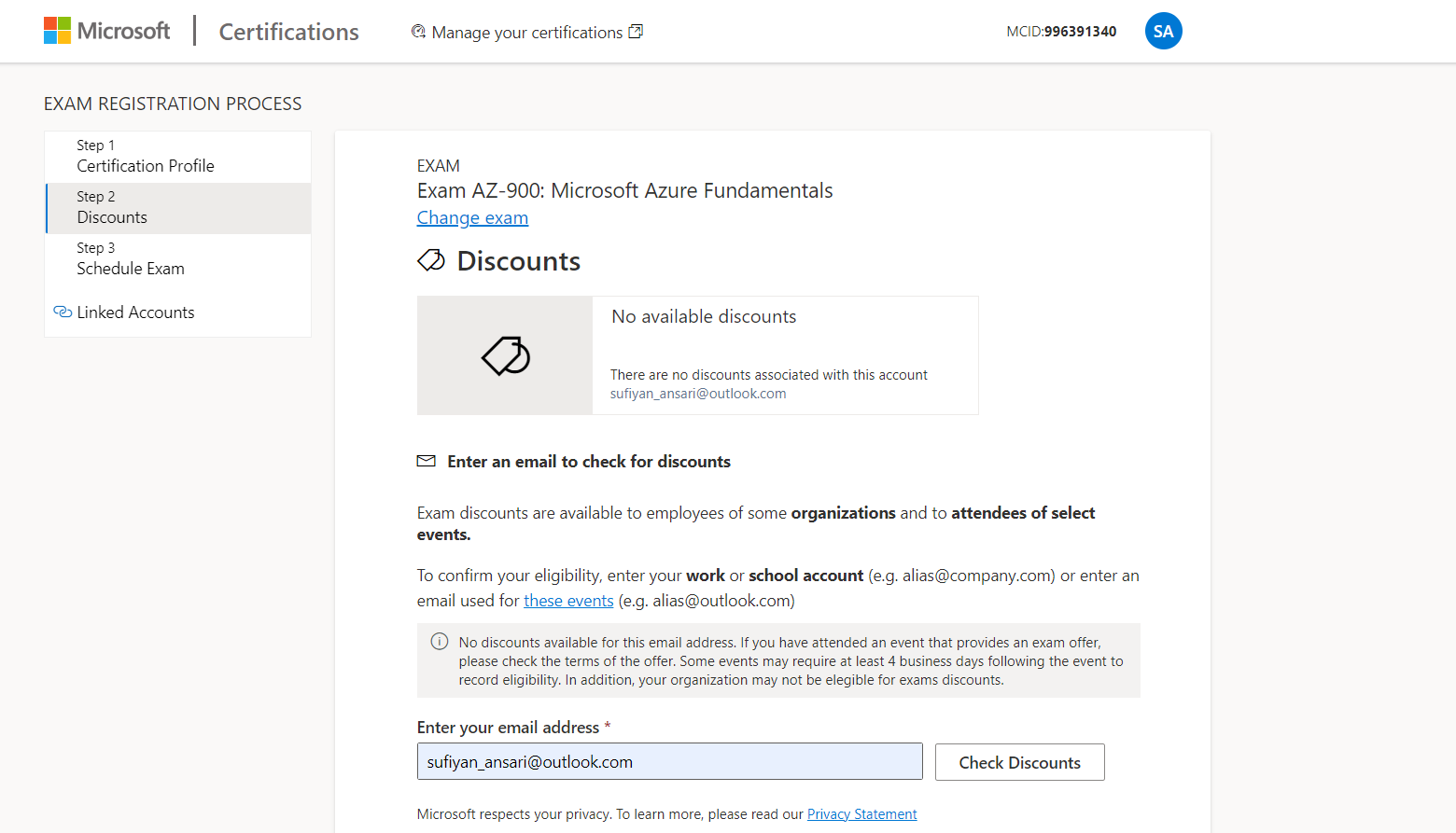 I am not able to get discount although I have qualified for academic dicounts. - Microsoft Q&A