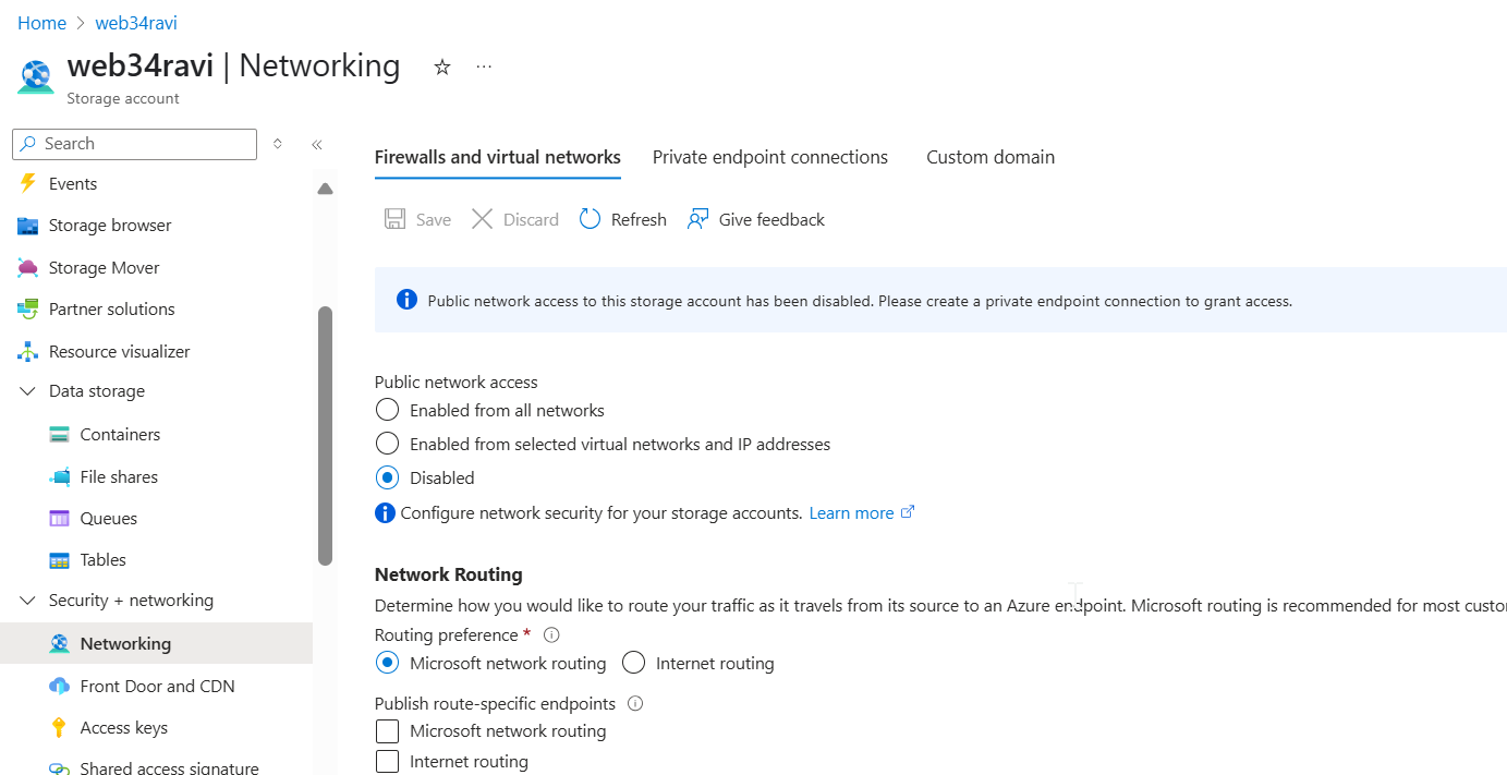 Origin (blob storage) has Allow Blob anonymous access Disabled and Azure Front Door doesn't ...
