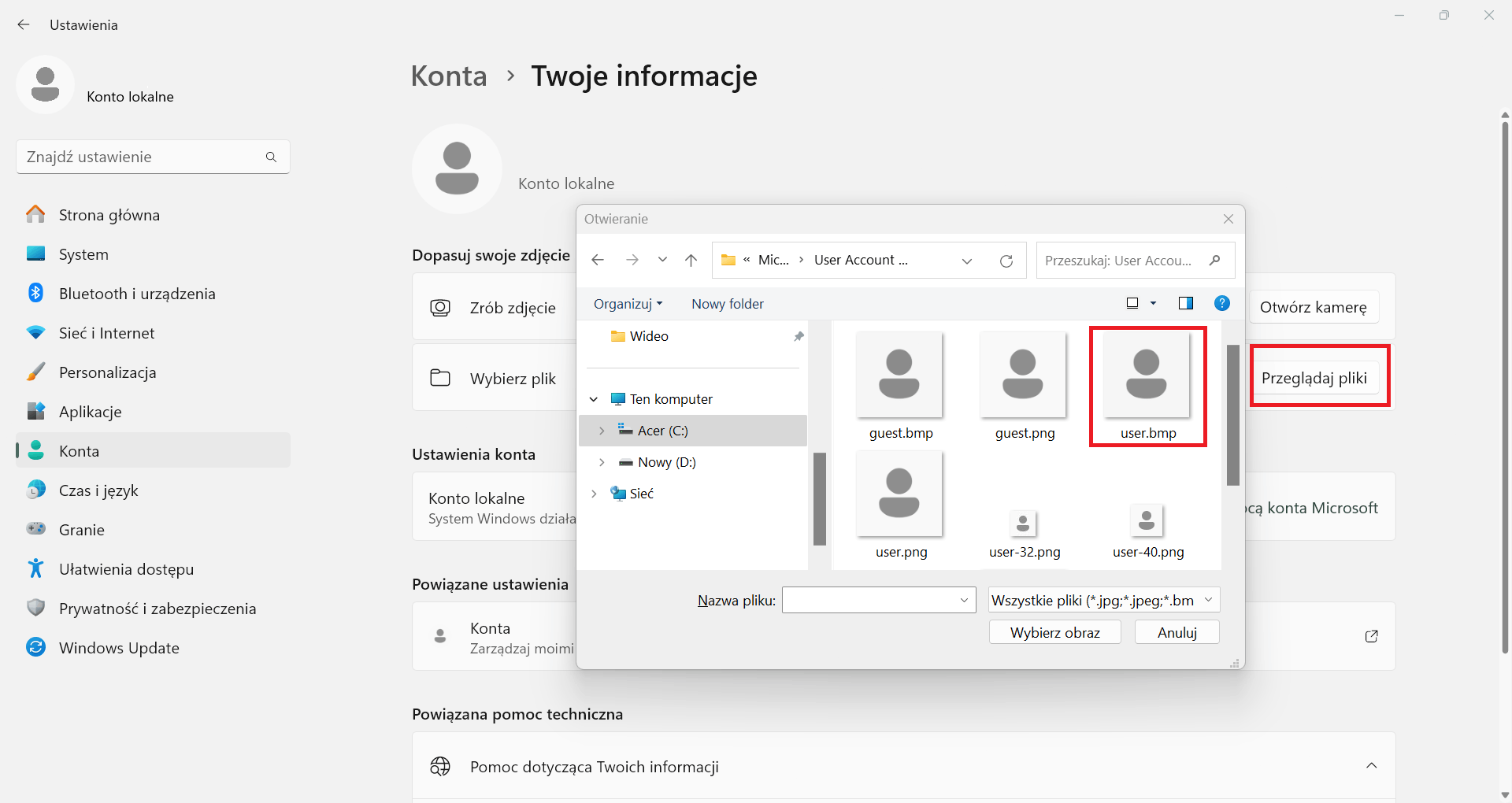 Jak usunąć zdjęcie profilowe z konta użytkownika Windows 11 - Microsoft Q&A