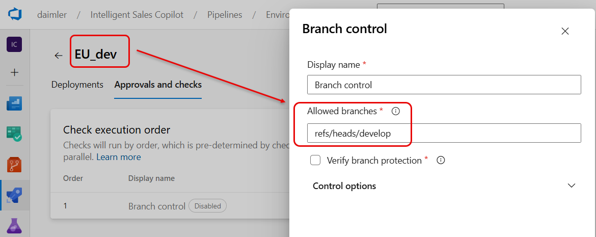 Branch control in Azure DevOps environments seems broken - Microsoft Q&A