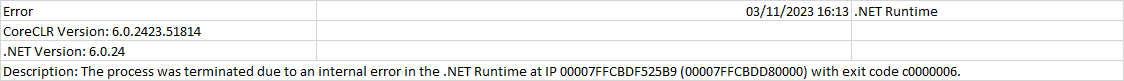 Winform Application Built On Netcore 6 Crashing Intermittenly Microsoft Qanda 